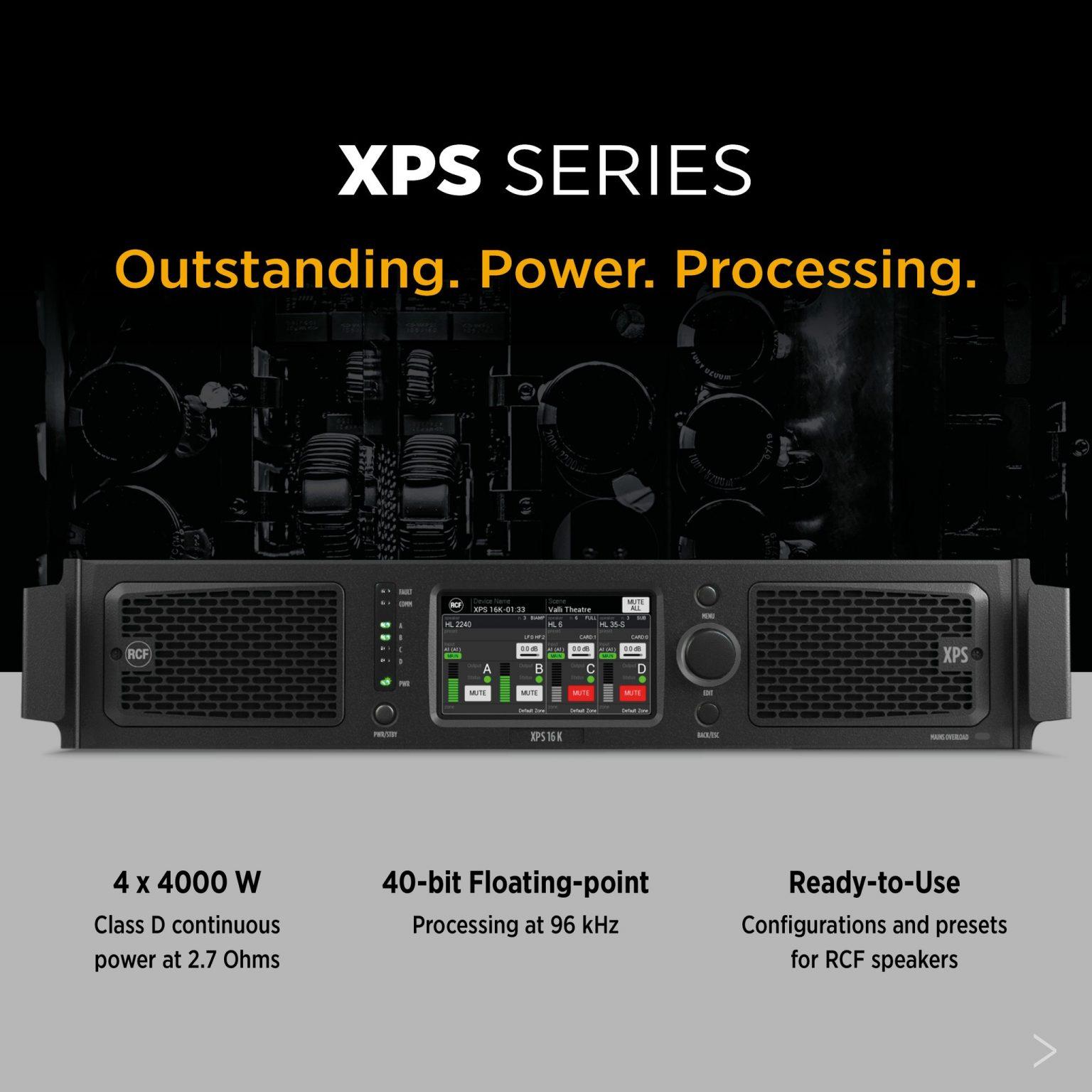 RCF XPS SERIES – Novos Amplificadores Profissionais | Garrett Audiovisuais